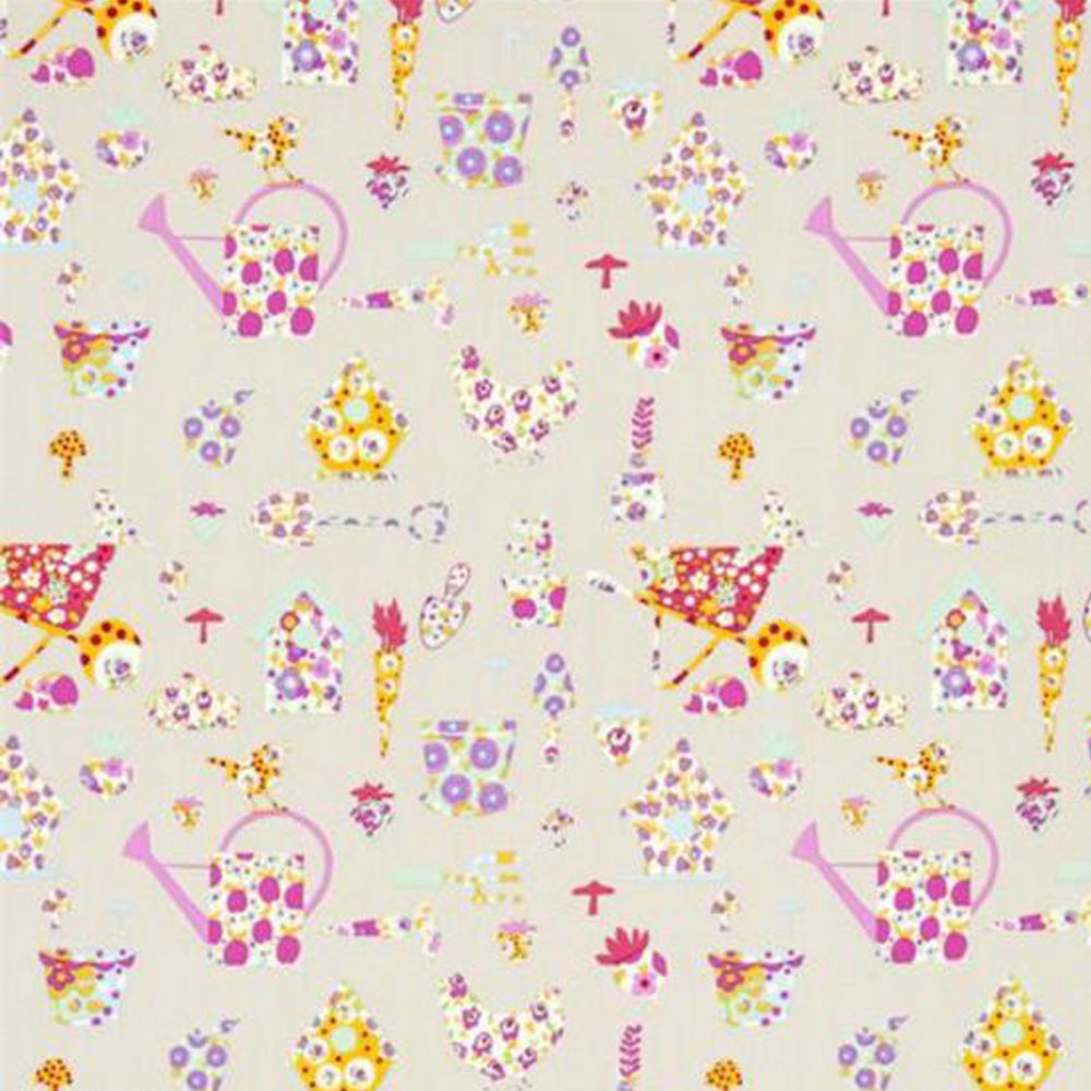 Allotment Curtain Fabric Pink – The Curtain Factory Outlet